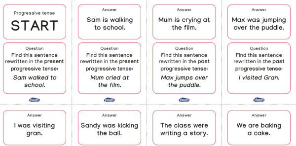 Year 2 Grammar Game - Loop Cards - Progressive Tense | Plazoom