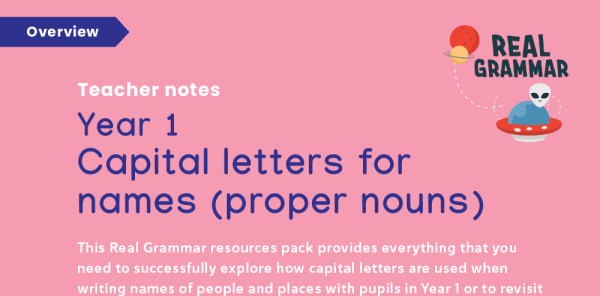 1.4a Year 1: Use a capital letter for names of people, places, the days ...