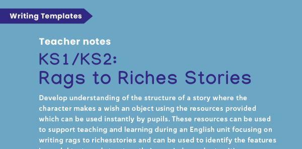 KS1 and KS2 Writing Templates - Rags to Riches Stories | Plazoom