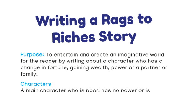 KS1 and KS2 Writing Templates - Rags to Riches Stories | Plazoom