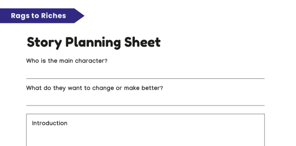 KS1 and KS2 Writing Templates - Rags to Riches Stories | Plazoom