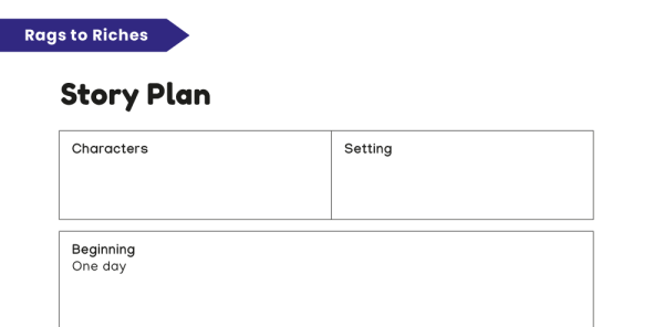 KS1 and KS2 Writing Templates - Rags to Riches Stories | Plazoom