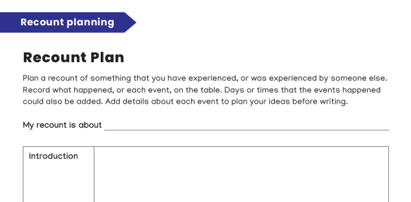 Recount Planning Templates | Plazoom