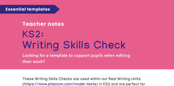KS2 editable writing skills checklists | Plazoom
